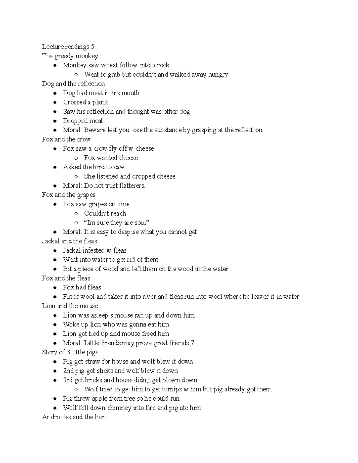 Folktales #5 - lecture and readings - Lecture readings 5 The greedy ...