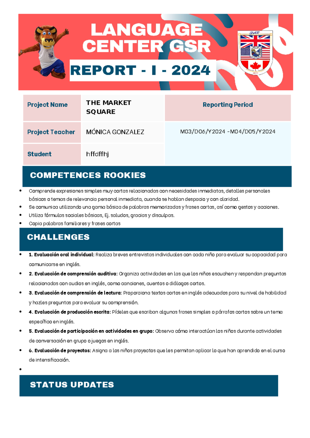 What's Inside - Project Name THE MARKET SQUARE Reporting Period Project ...