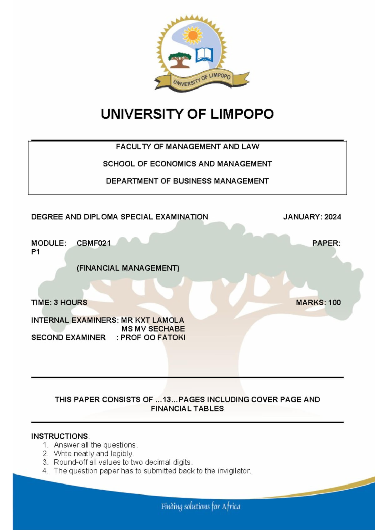 Sample Question Paper FOR Special Examination Final MAIN 2024 (1 ...