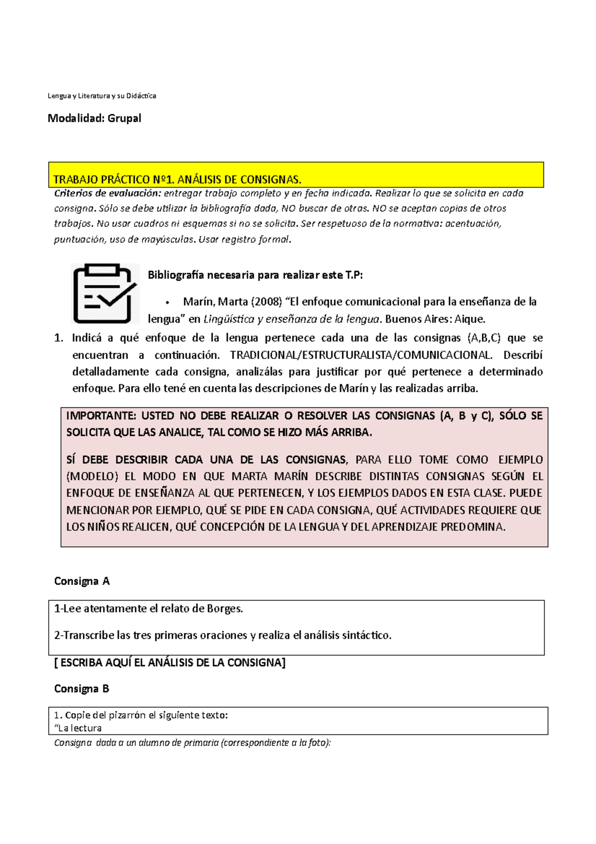 TP- Enfoques DE Ensen ANZA DE LA Lengua%20 - Lengua y Literatura y su Didáctica Modalidad ...