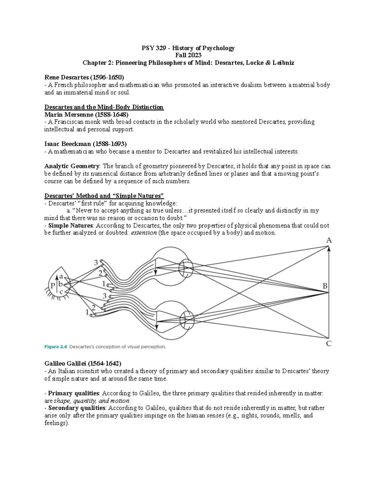 Ch.2 Philosophers of the Mind - PSY 329 - History of Psychology Fall ...