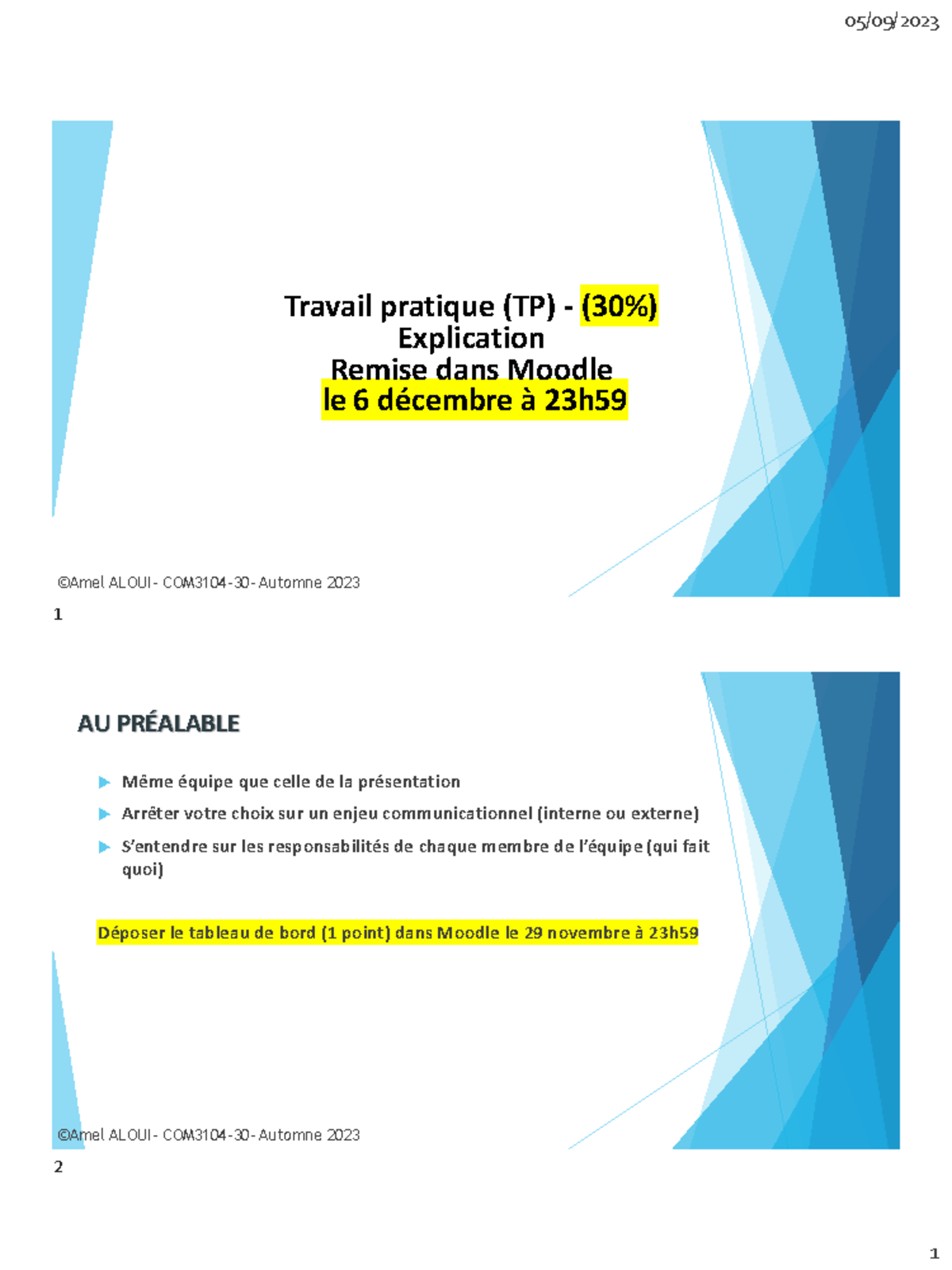 Explications-TP - Travail pratique (TP) - (30%) Explication Remise dans ...