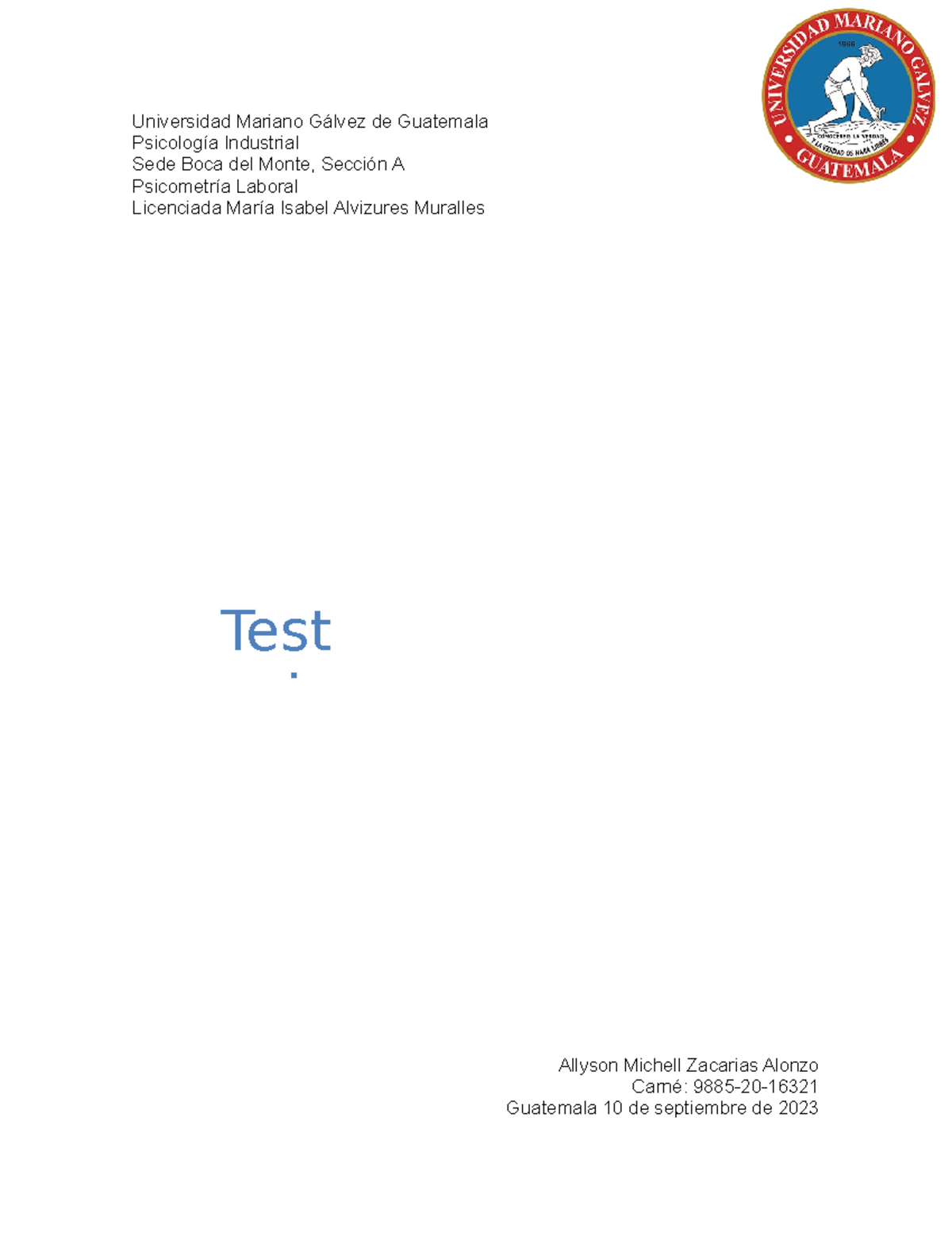 Test de Moss - Test Moss - Universidad Mariano Gálvez de Guatemala ...