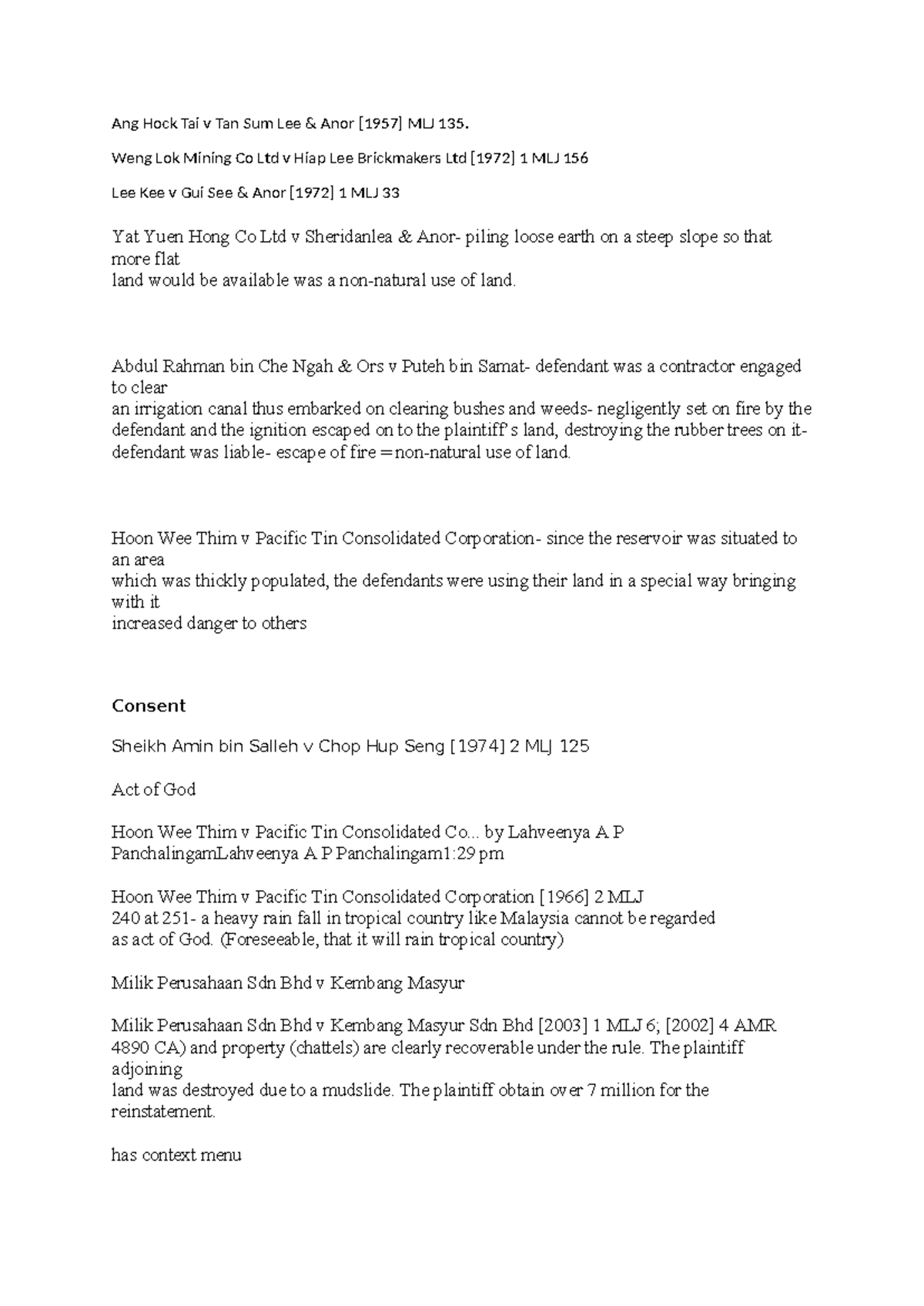 Extra Ryans V Fletcher - Ang Hock Tai v Tan Sum Lee & Anor [1957] MLJ ...