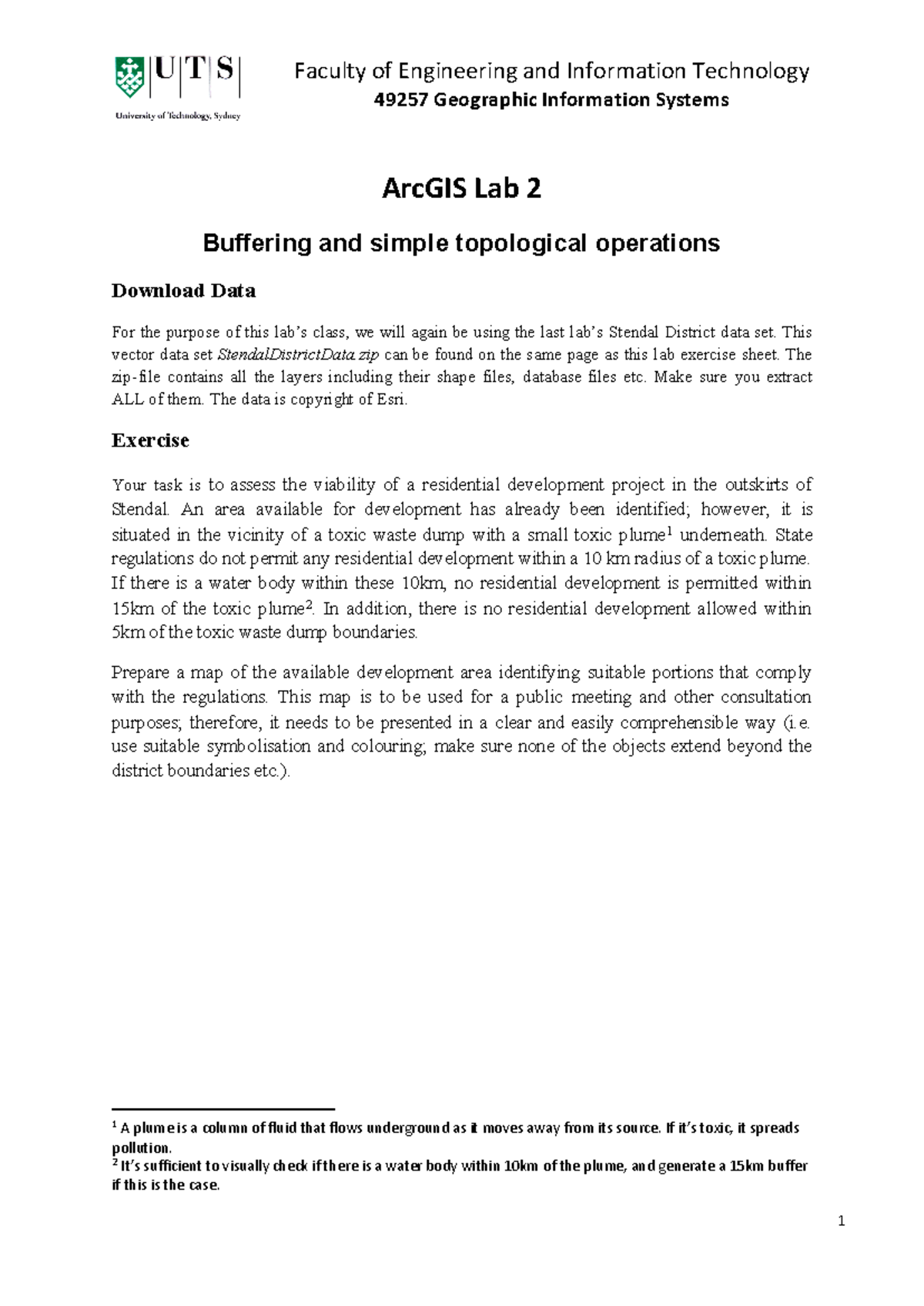 Lab2 Simple Operations - Faculty of Engineering and Information Technology 49257 Geographic ...