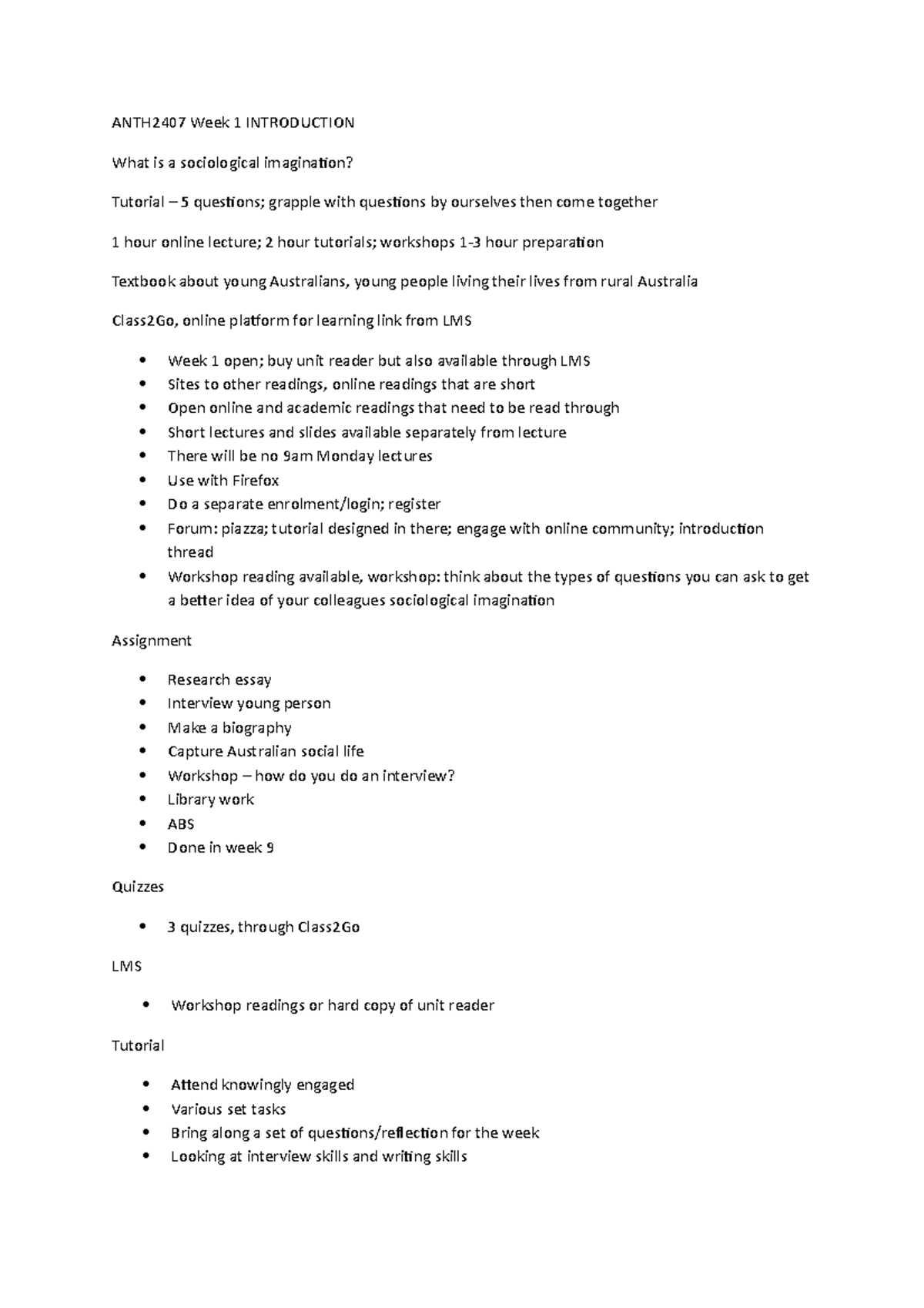 Lecture notes, lectures 1, introduction, lecturer: Martin Forsey ...