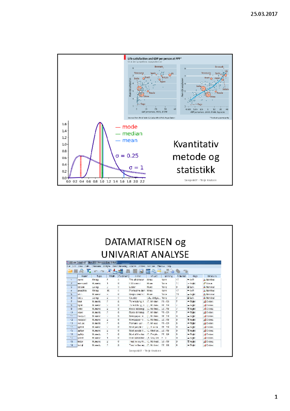 Kvantitativ metode 2017 - Kvantitativ metode og statistikk Sampol607 ...