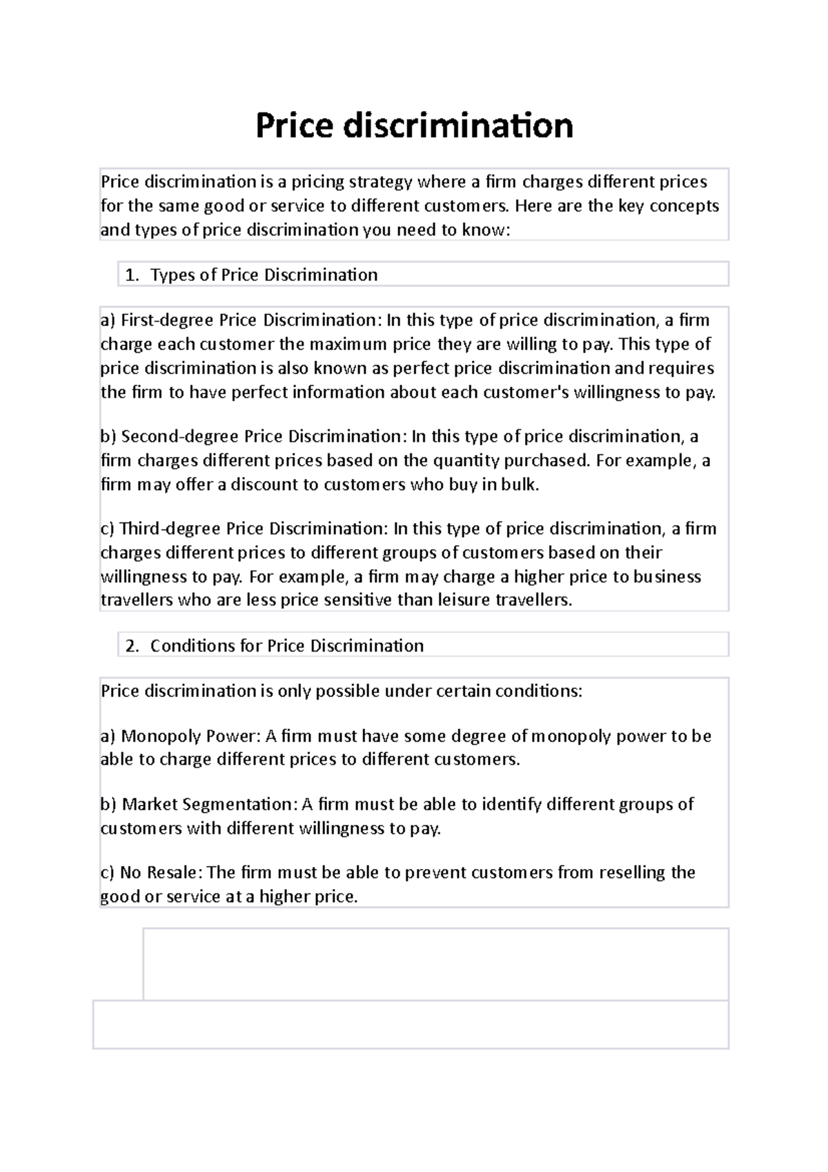 Price discrimination - Price discrimination Price discrimination is a ...