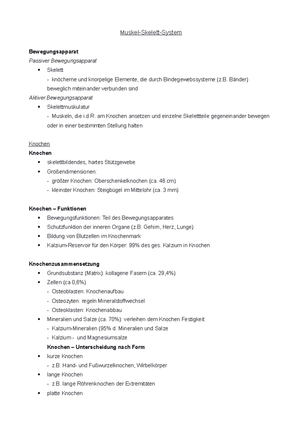 Biomedizin - Dozenten: Florian Fischer und Timothy McCall - M uskel ...