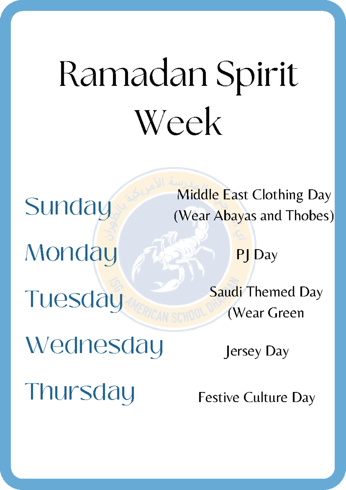 Snow Week Dress up Days School event Dress up days poster - biology ...