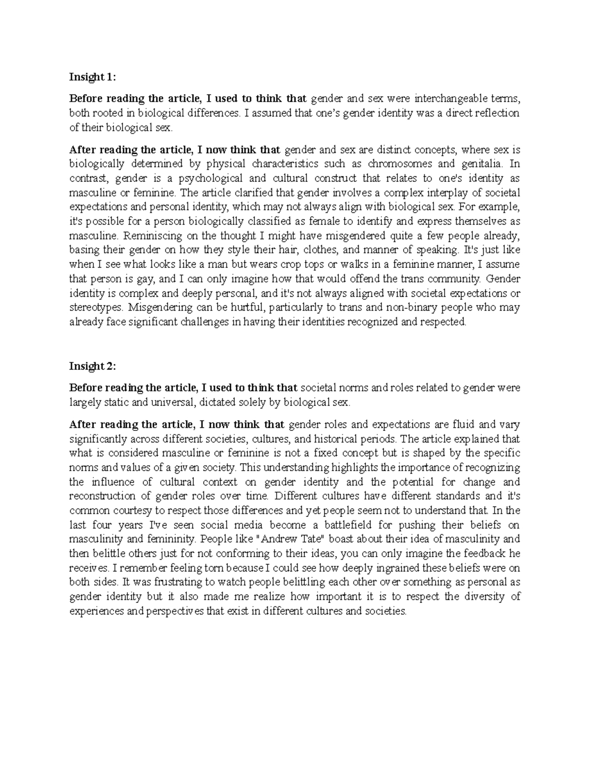 Mrr1 Gender And Sex Distinction Insight 1 Before Reading The Article