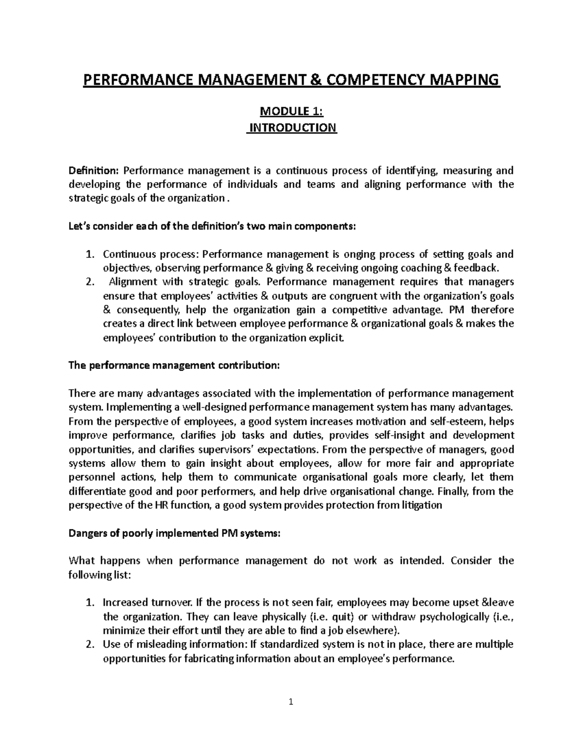 232849562 Performance Management COmpetency Mapping Notes - PERFORMANCE ...