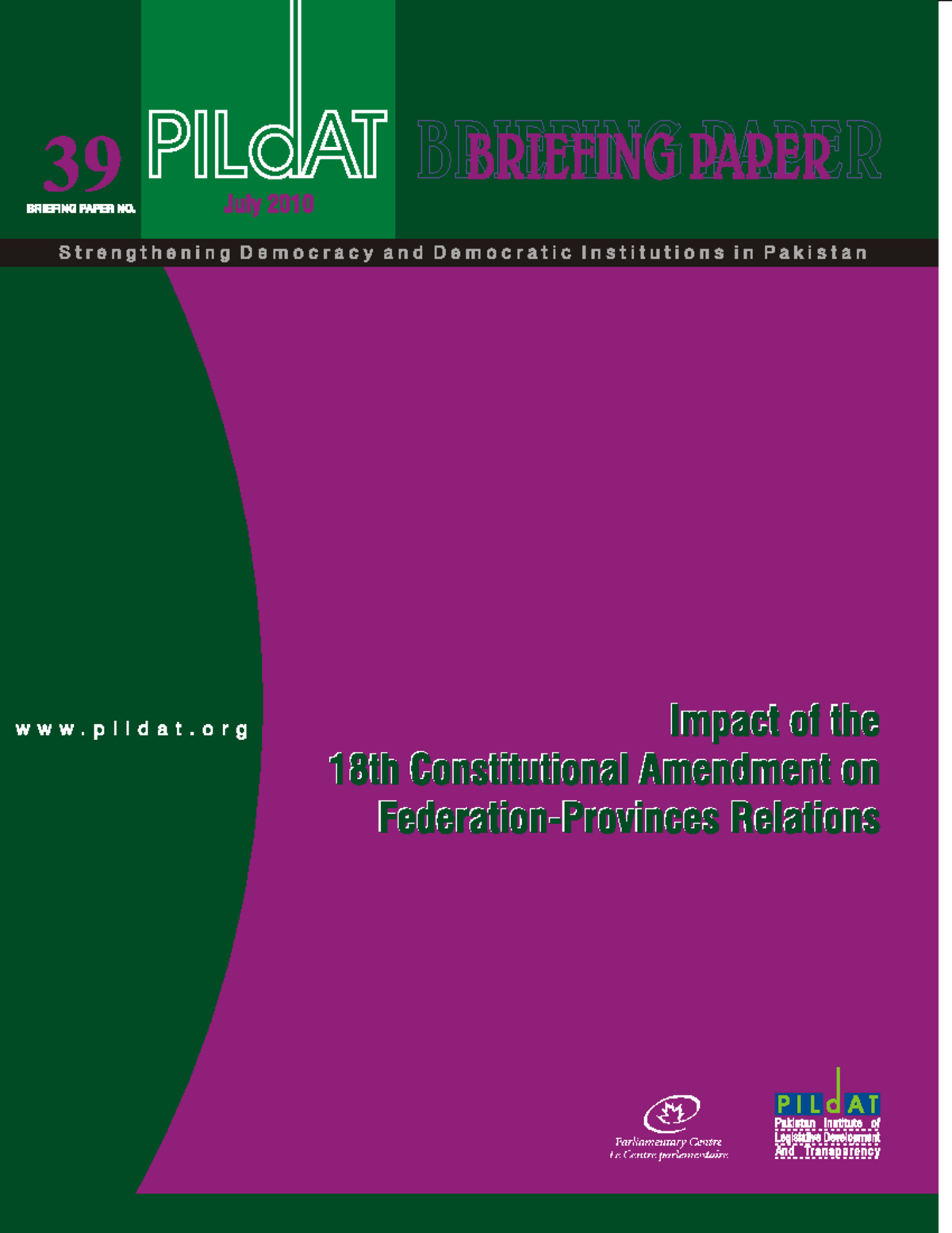 Impactofthe 18th Constitutional Amendmenton Federal Provinces Relations ...