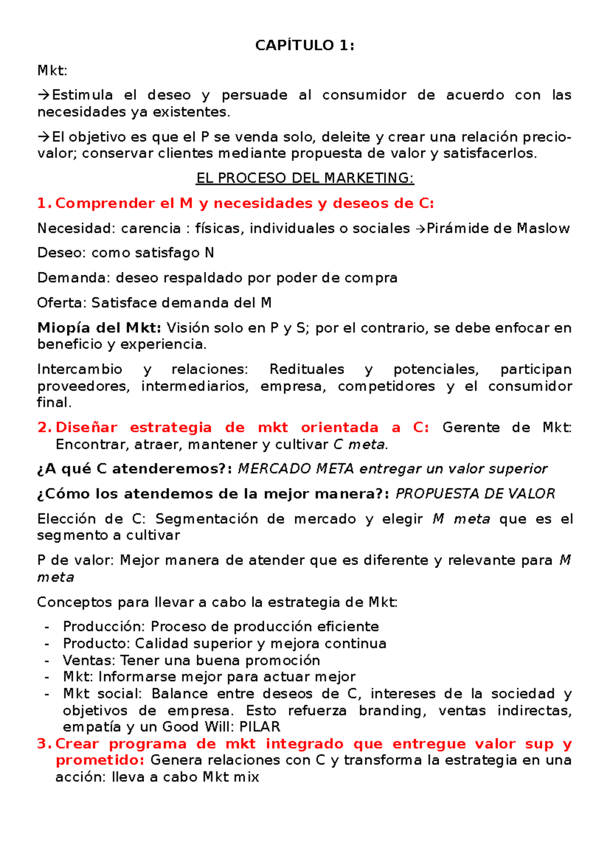 1,2,3 Kotler - Resumen Fundamentos de Marketing 1,2 y 3 - CAPÍTULO 1: Mkt: Estimula el deseo y ...
