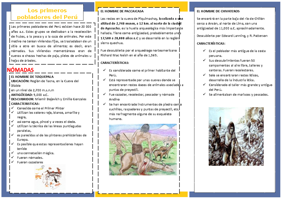 Triptico primeros pobladores - NÓMADAS EL HOMBRE DE CHIVATEROS Se ...