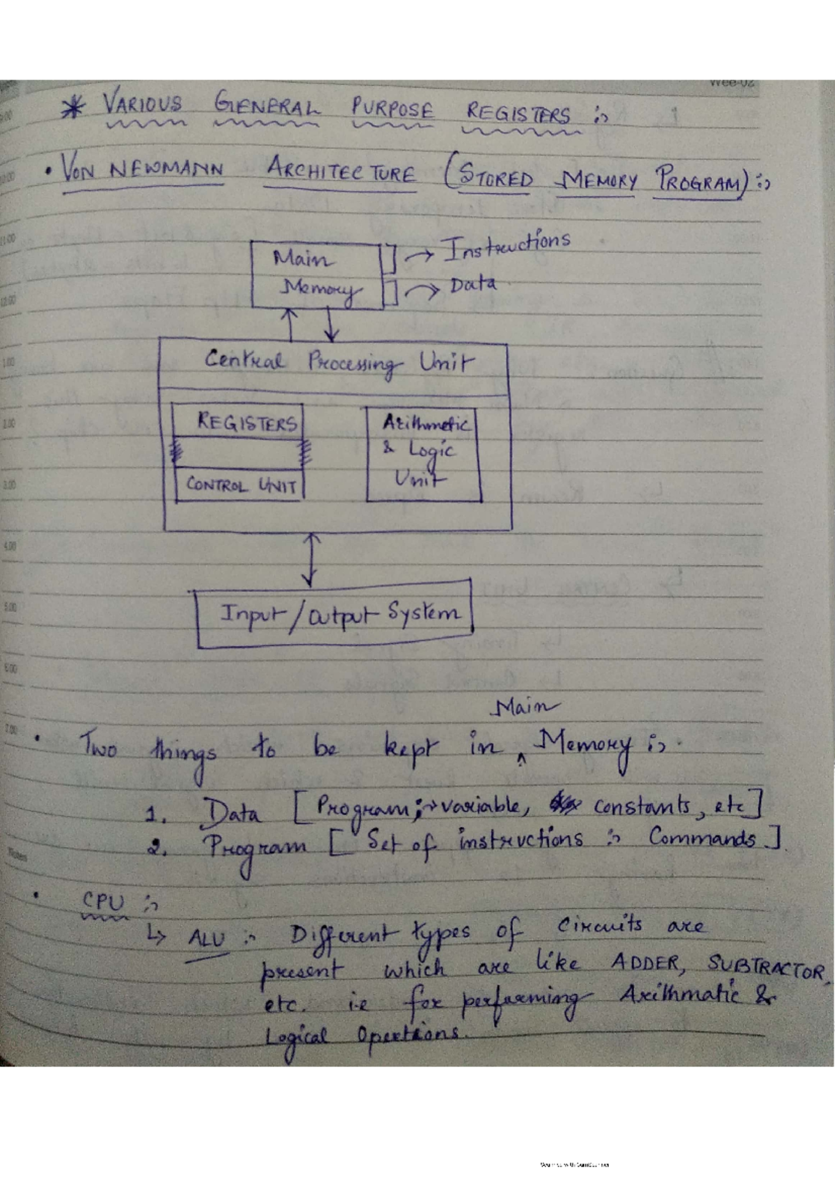 UNIT 1 - Computer organisation and Architecture - B.tech - Studocu