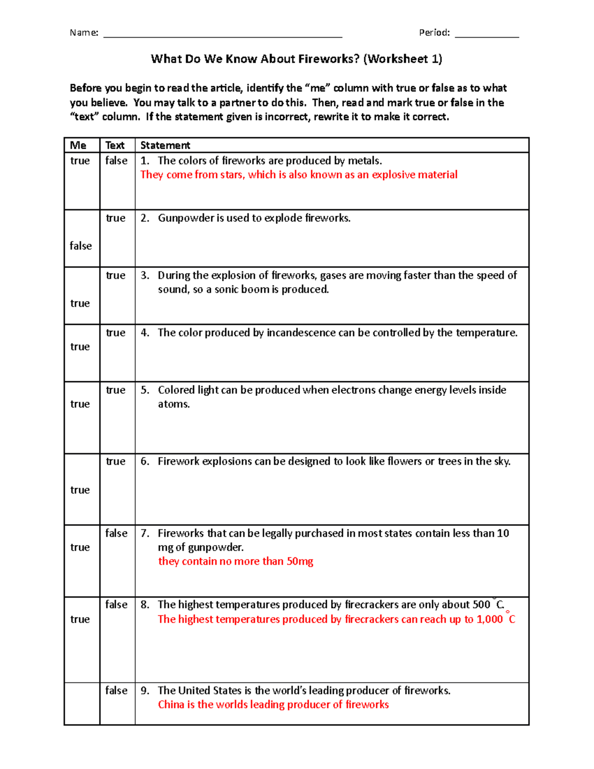 Copy of Fireworks guided worksheet - Name ...