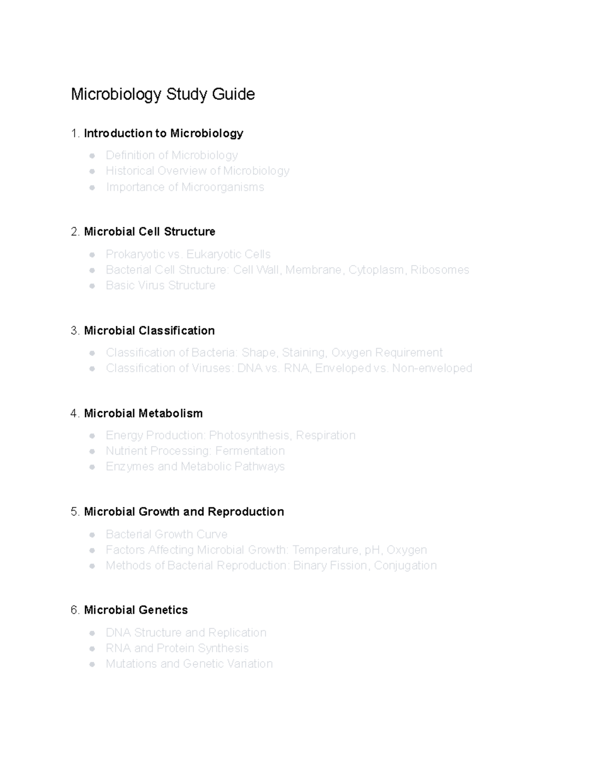 Micro - Microbiology Study Guide Introduction to Microbiology ...