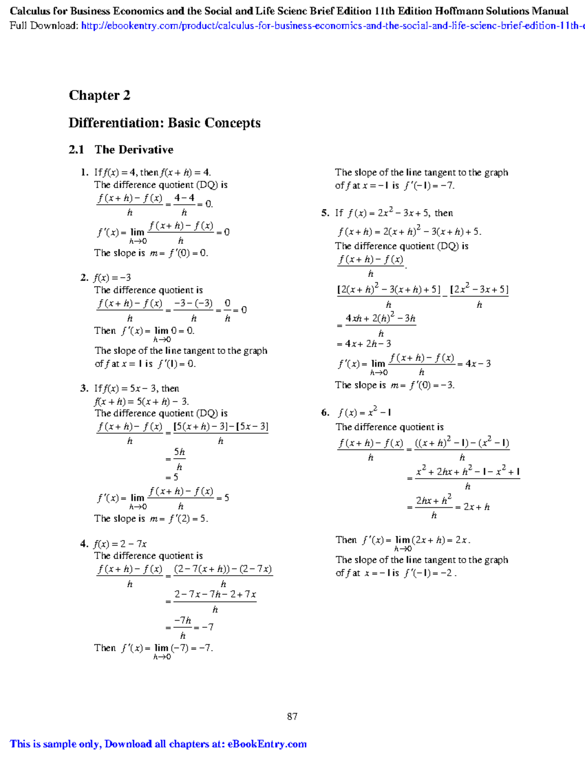 Calculus For Business Economics And The Social And Life Scienc Brief