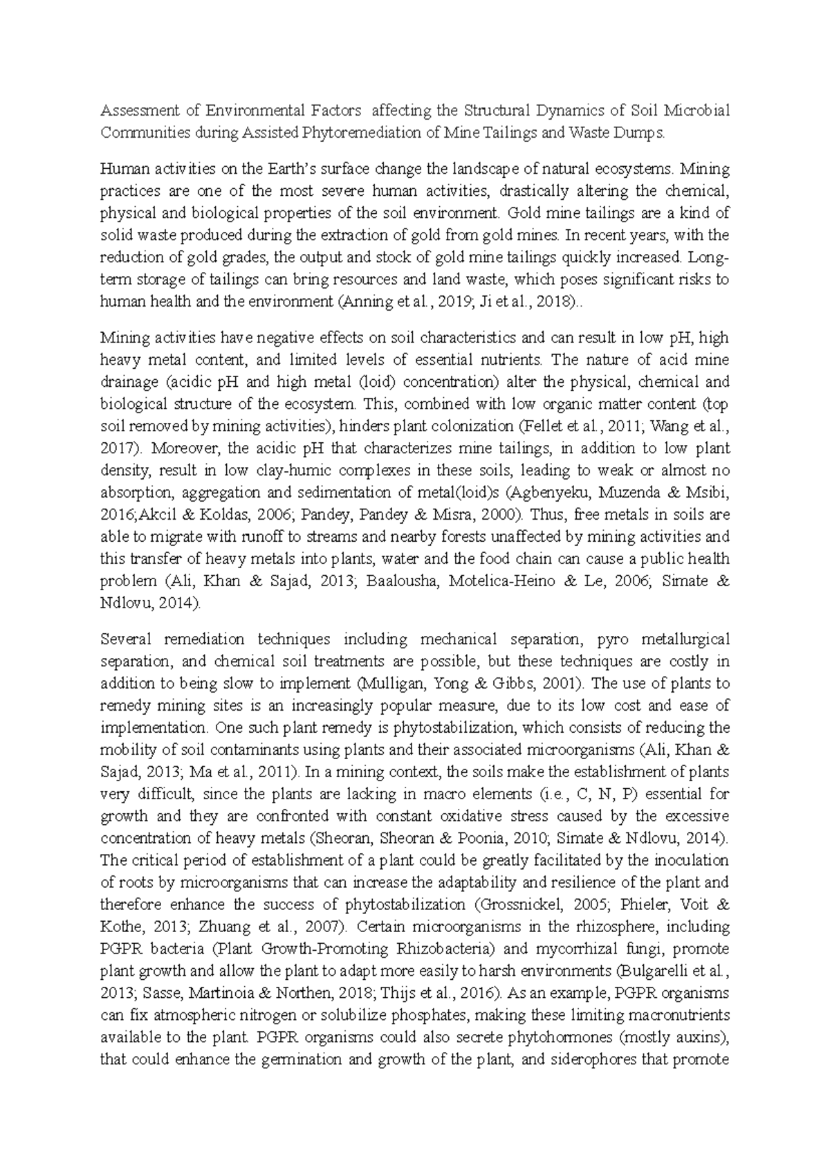 Assessment of Environmental Factors - Human activities on the Earth’s ...