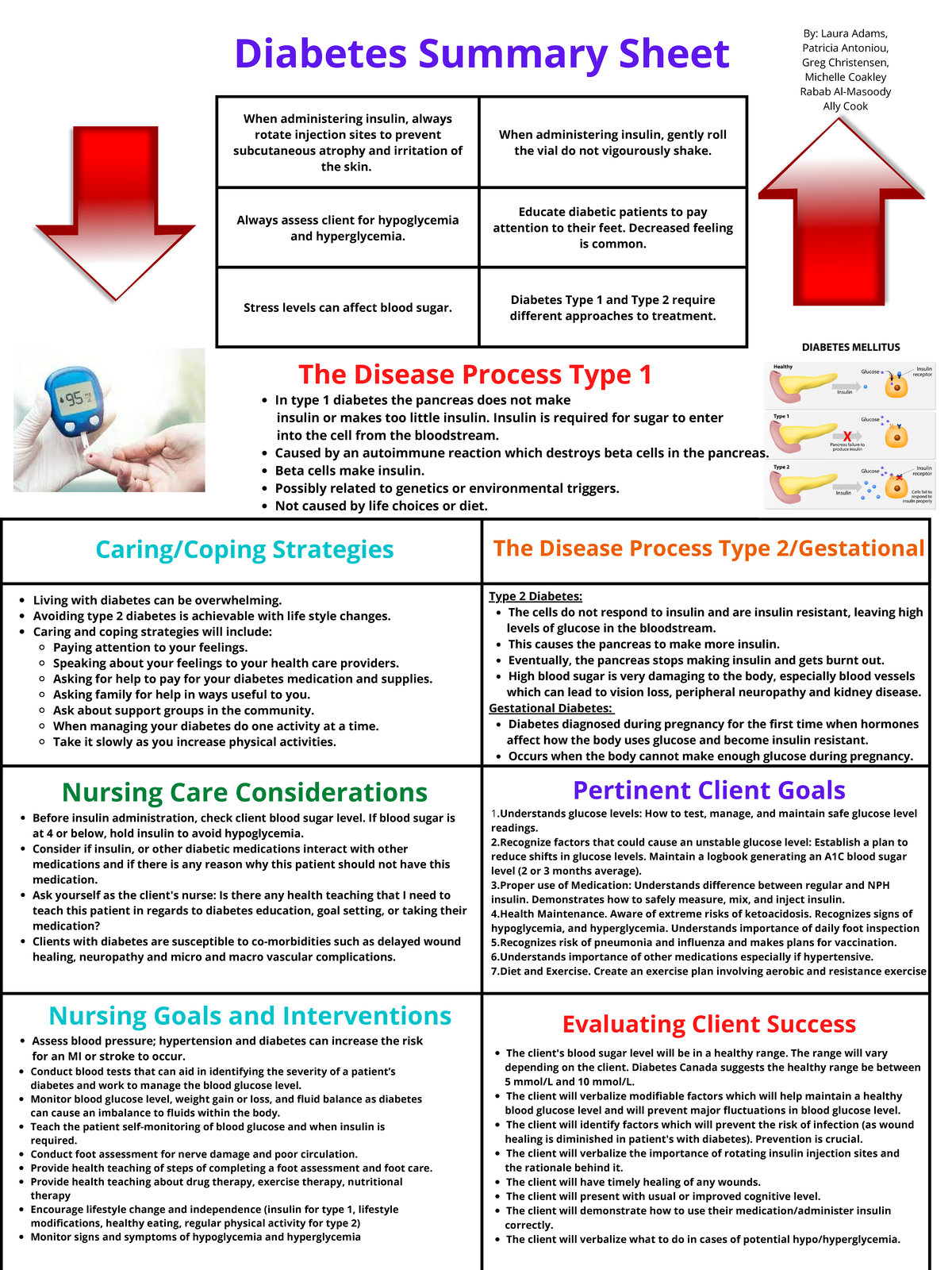 Diabetessummary Sheet - Before insulin administration, check client ...