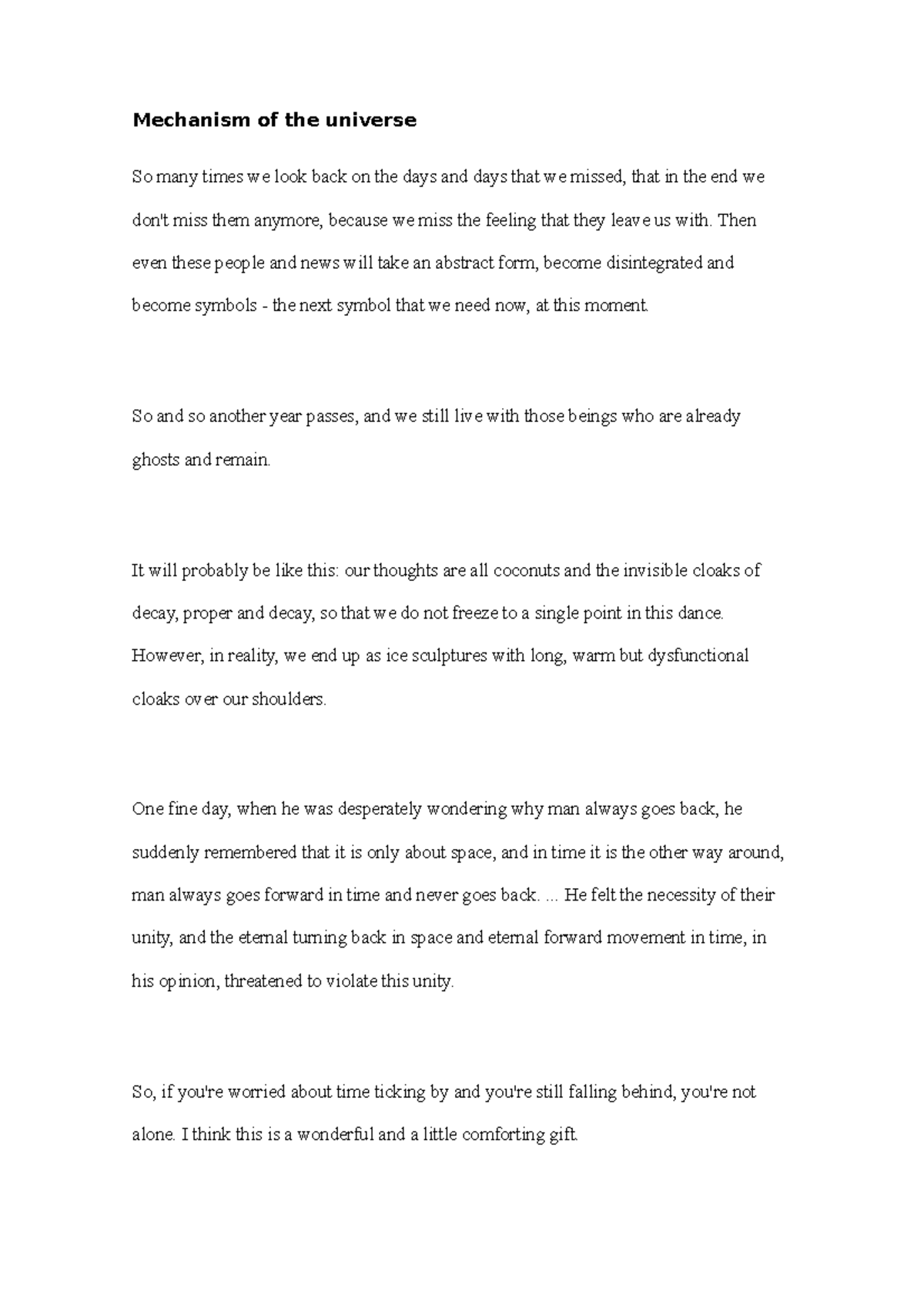 18.Mechanism of the universe - Mechanism of the universe So many times ...