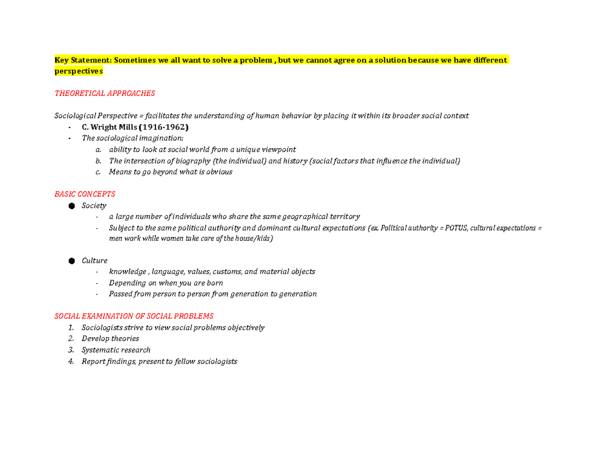 8 26 - Theoretical Approaches - Key Statement: Sometimes we all want to ...