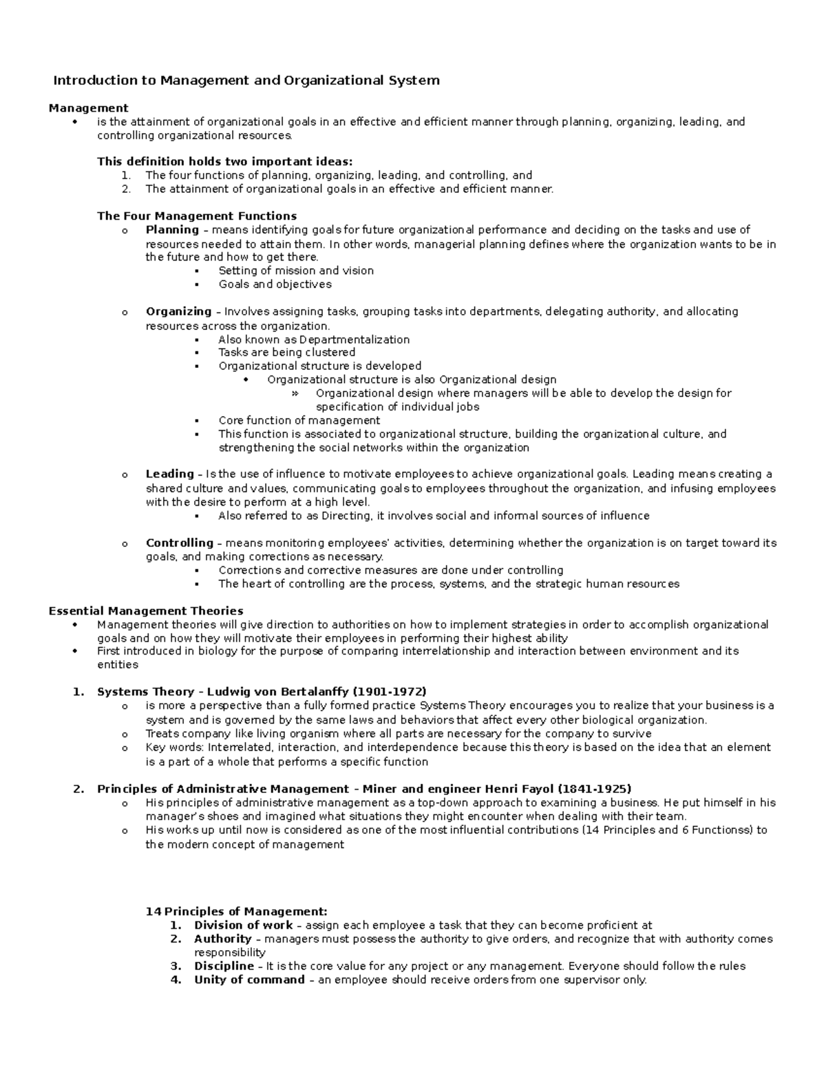 Week 2 Introduction to Management and Organizational System ...