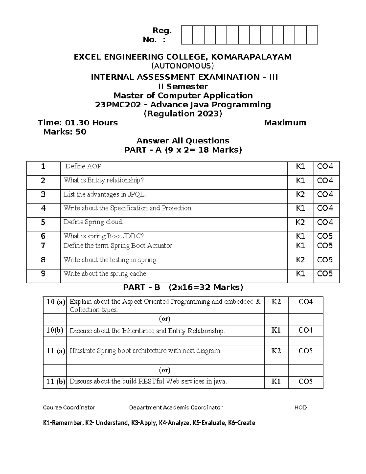 Java Internal 1 Question SET 2 - EXCEL ENGINEERING COLLEGE ...