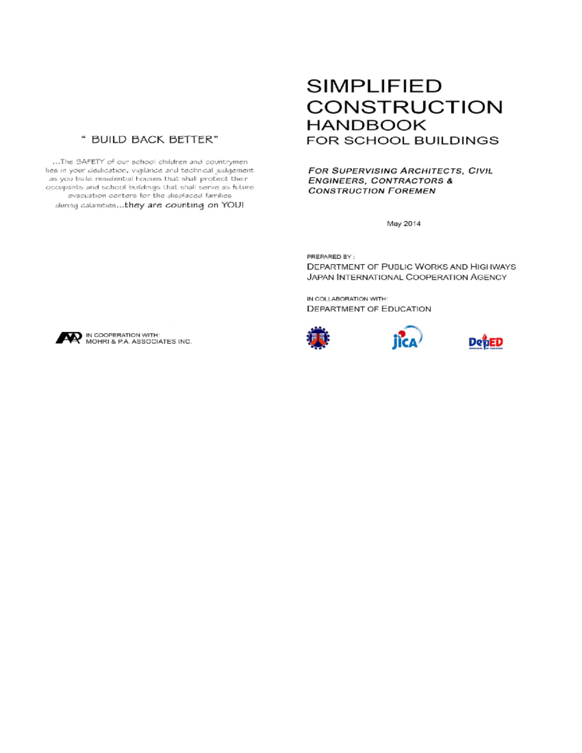 DPWH Simplified Construction Handbook for School Buildings - Intro to ...