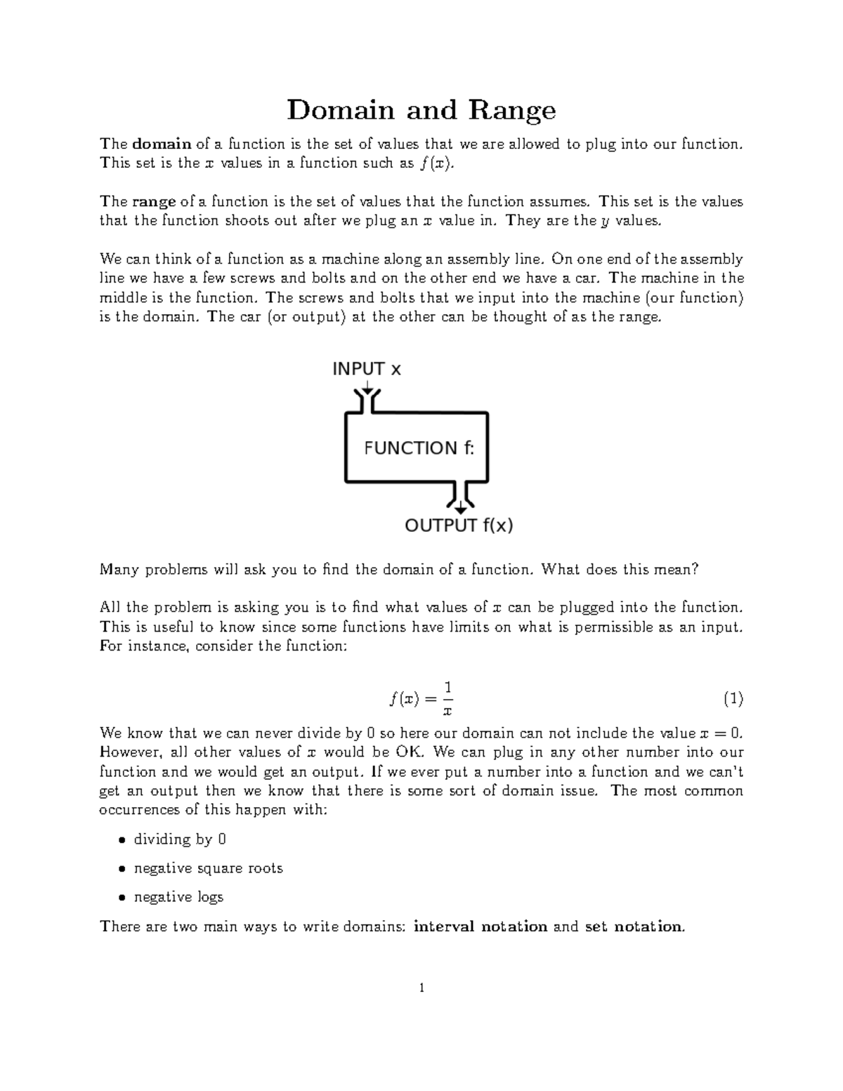 Domains and Ranges: Lesson 2 - Domain and Range Thedomainof a function ...