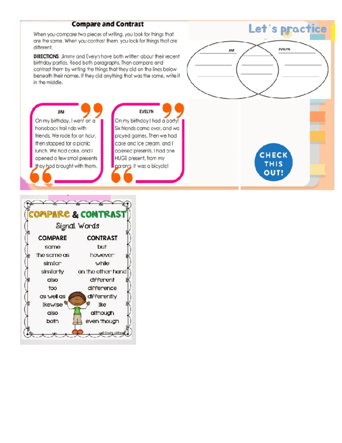 Parts of friendly letter - Compare and Contrast When you compare two ...