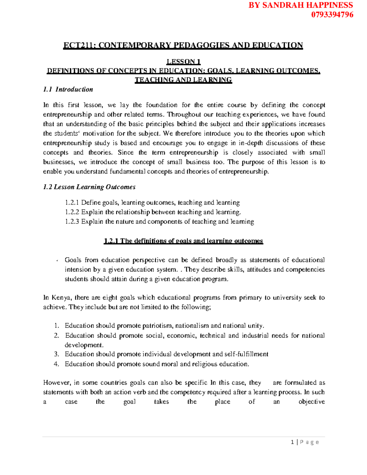ECT 211 Module.. Courtesy OF Michael Karison - 0793394796 ECT211 ...