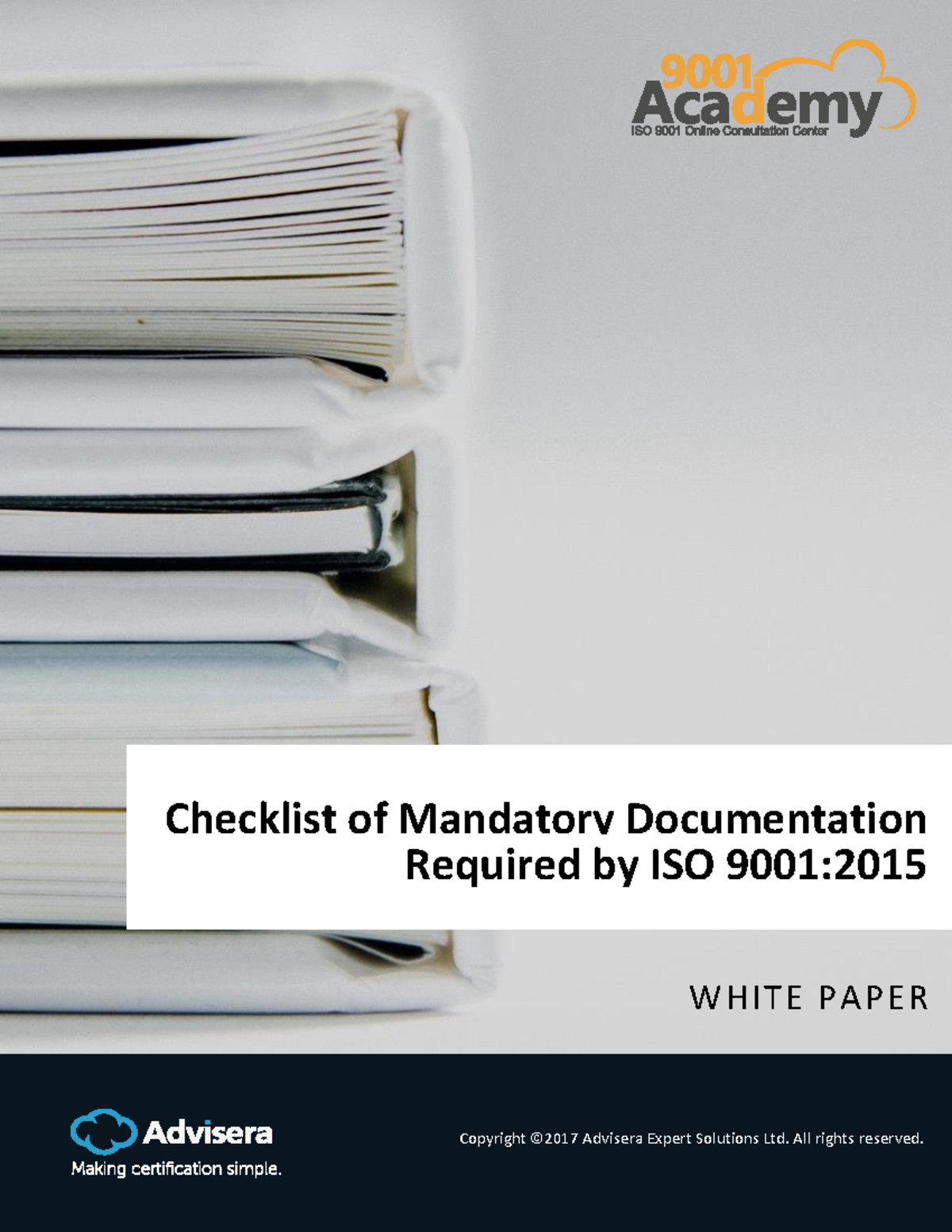 Checklist of ISO 9001 2015 Mandatory Documentation EN - Copyright ...