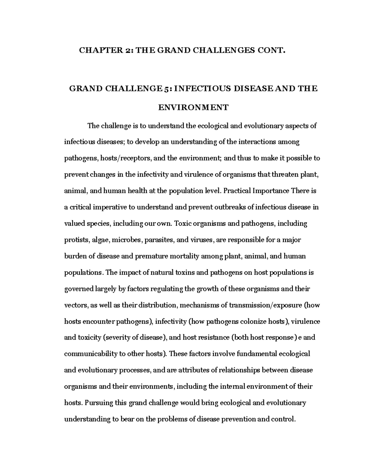 Chapter 2 THE Grand Challenges CONT - CHAPTER 2: THE GRAND CHALLENGES ...