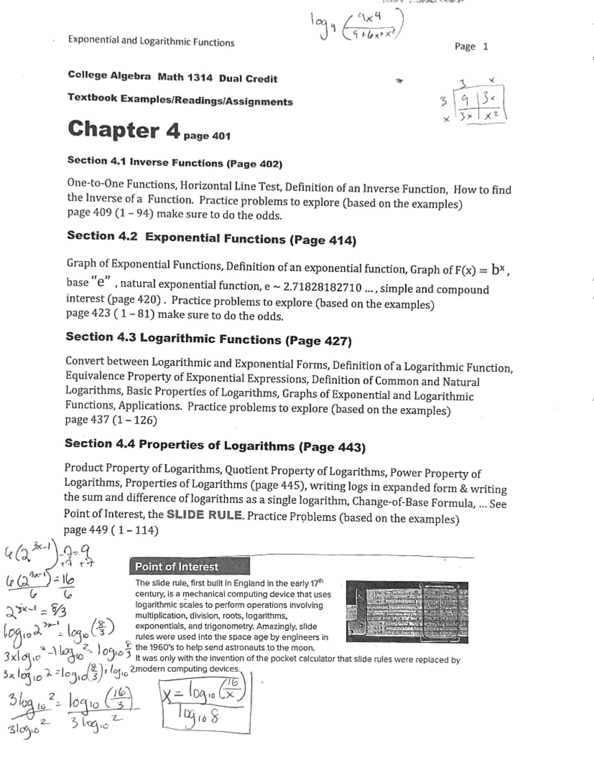 CH4 - Practice problems out of the book college algebra and where to ...