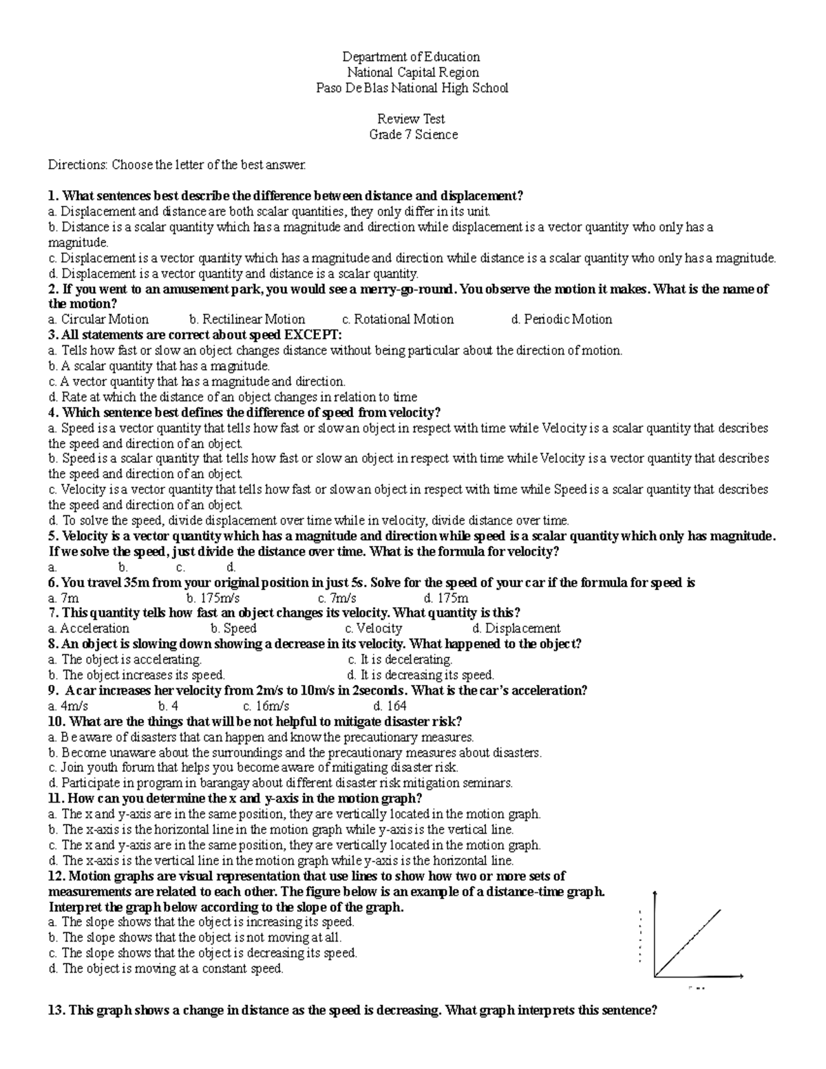 Review test - hiii - Education - Benilde - Studocu