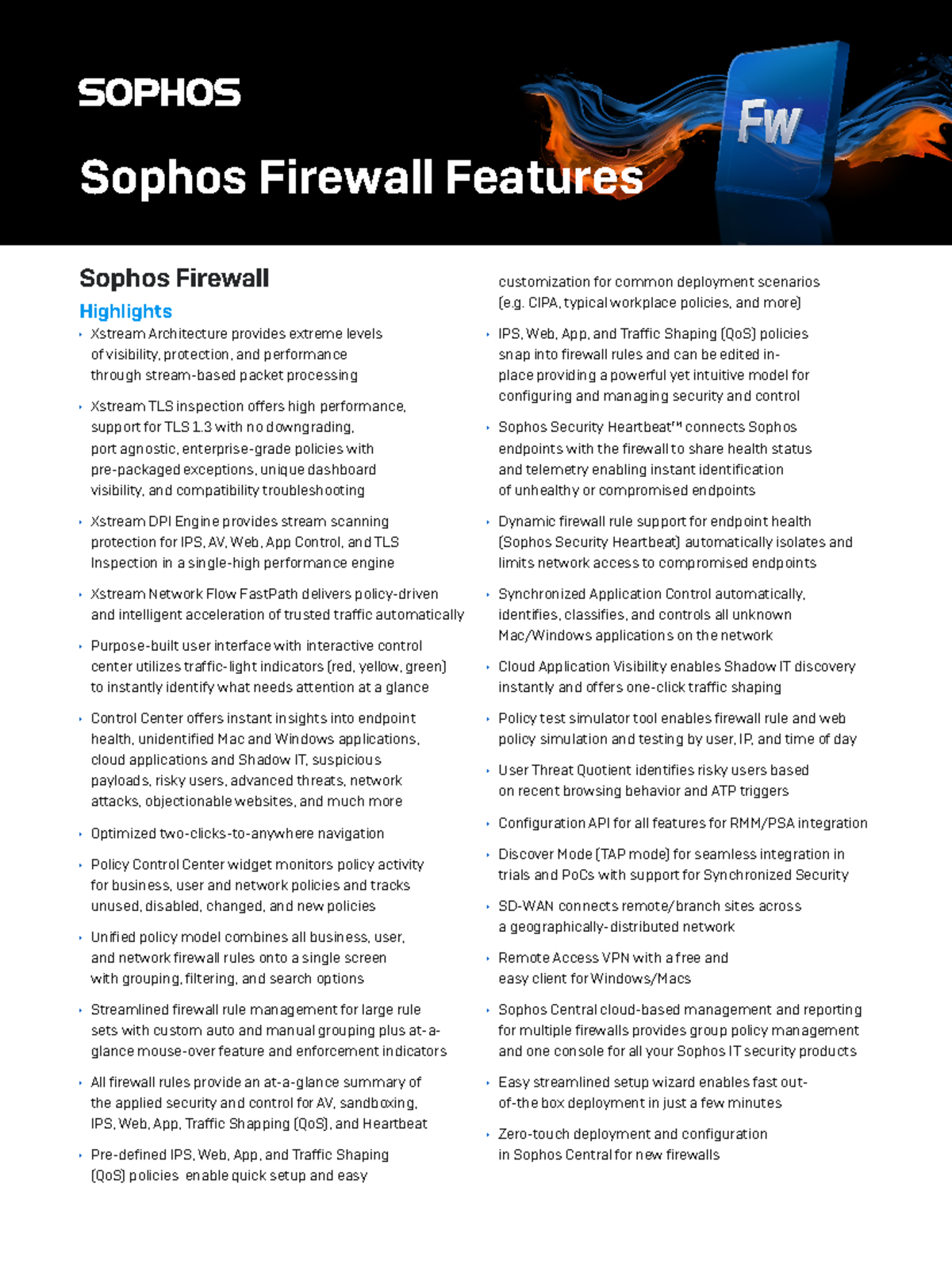 4. Sophos-firewall-feature-list - Sophos Firewall Highlights Ì Xstream ...