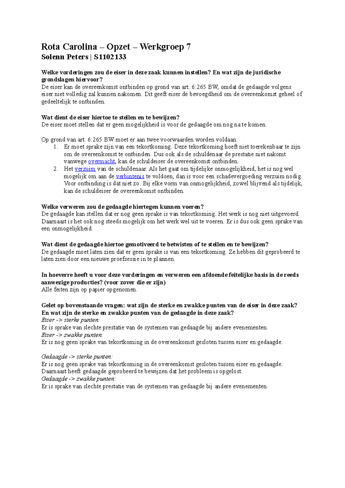 Rota Carolina - opzet - Rota Carolina – Opzet – Werkgroep 7 Solenn ...