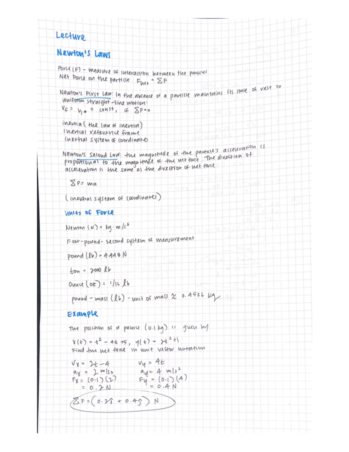 Physics Lecture 4 - Newton's Laws, units of force, dynamics, elementary ...
