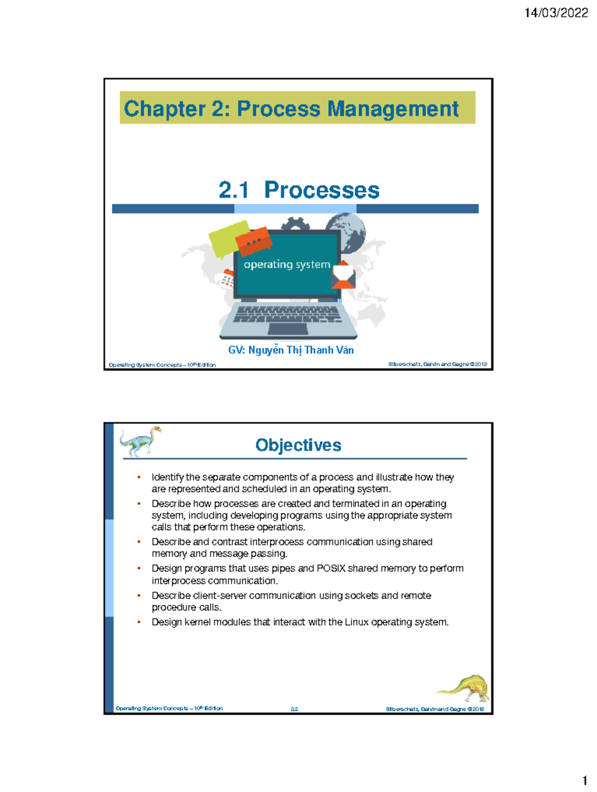 Ch02.1- Process - 1234 - Operating System Concepts – 10 thEdition ...