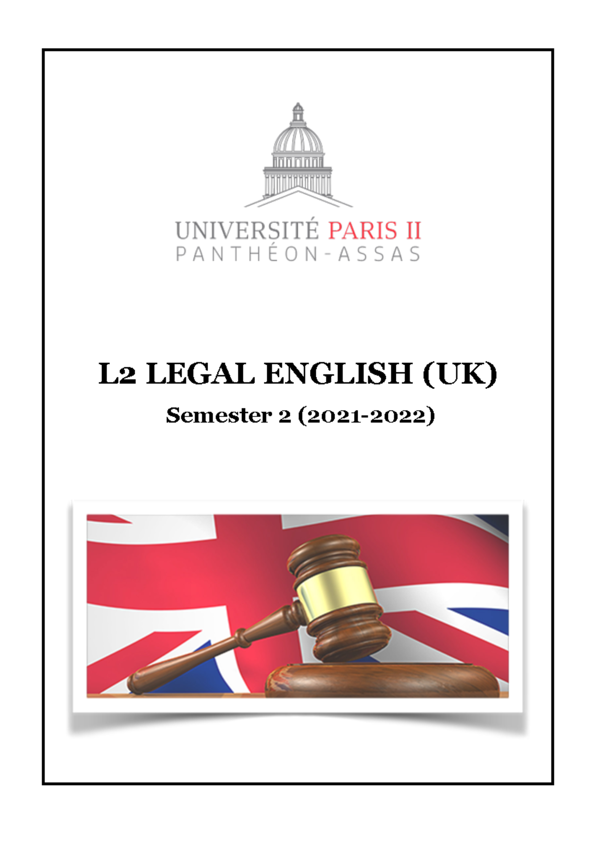 L2 UK Booklet 2021-2022, pdf - L2 LEGAL ENGLISH (UK) Semester 2 (2021 ...