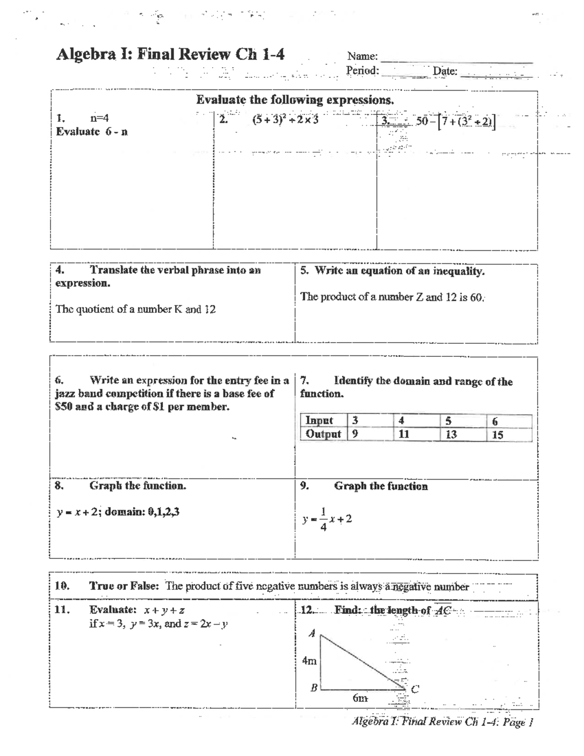 Alg Final Ch 1-4 - Answers - Studocu