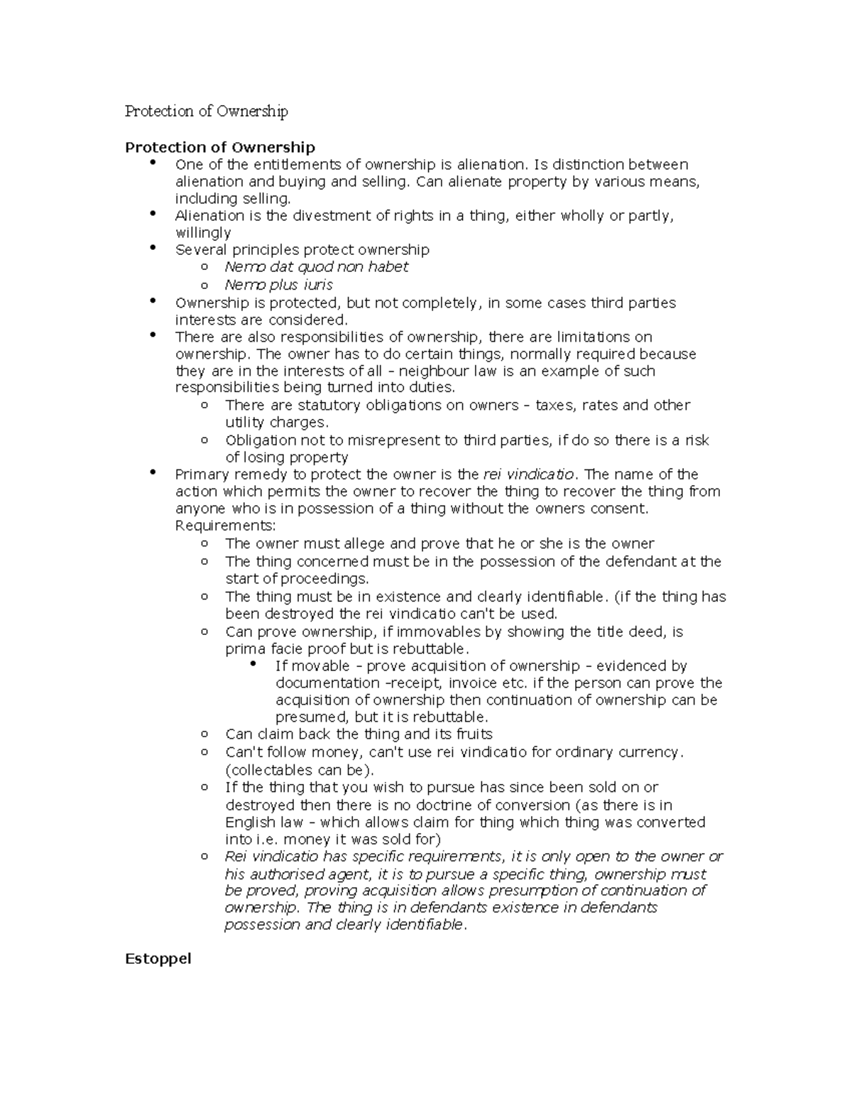 Protection of Ownership - Protection of Ownership Protection of ...