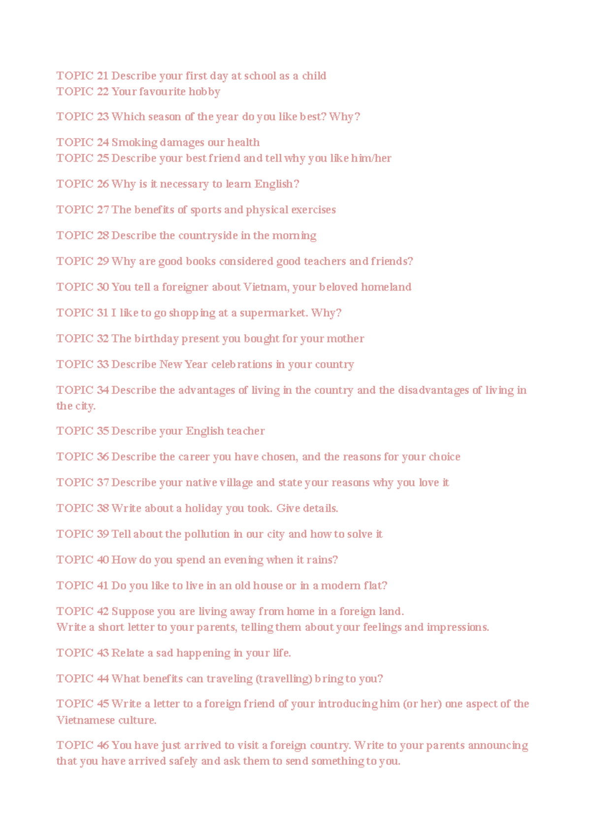 [123doc] - 30-topic-english-reading-and-writing-b1 - TOPIC 21 Describe ...