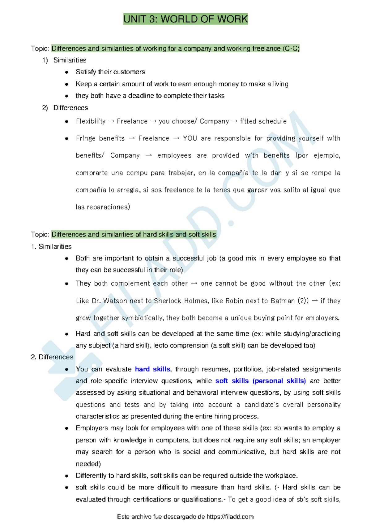 Comparison-Contrast essays - outlines - units 3 and 4 - UNIT 3: WORLD ...