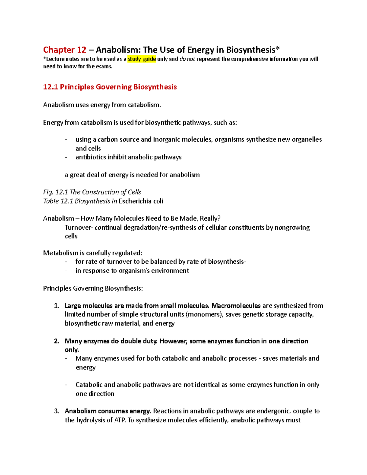 HCCS BIOL 2421 Chapter 12 Lecture Notes 10e S20 - Chapter 12 ...