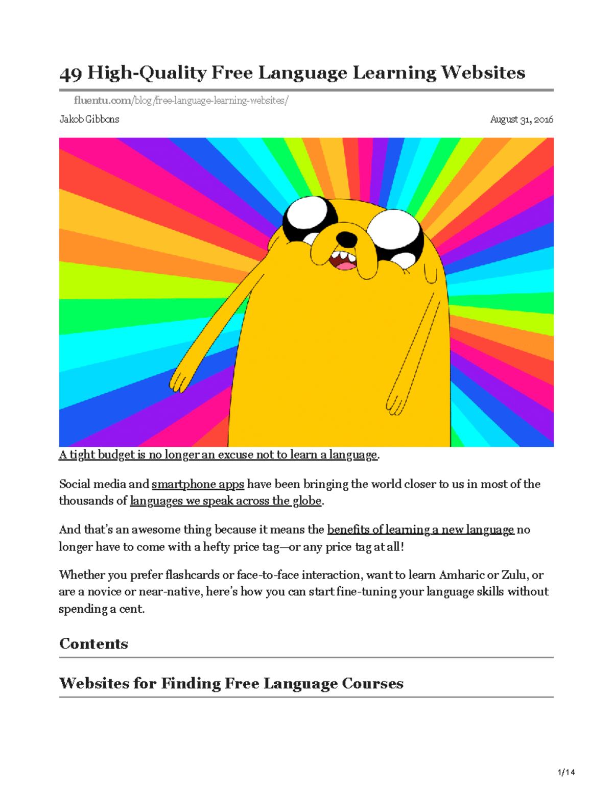Free language learning websites - Jakob Gibbons August 31, 2016 49 High ...
