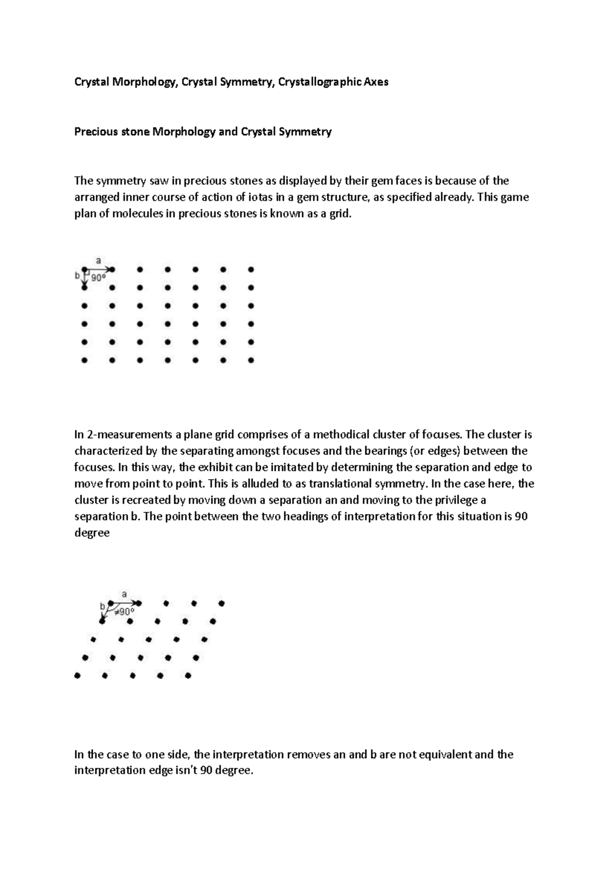 Crystal Morphology, Crystal Symmetry, Crystallographic Axes and ...