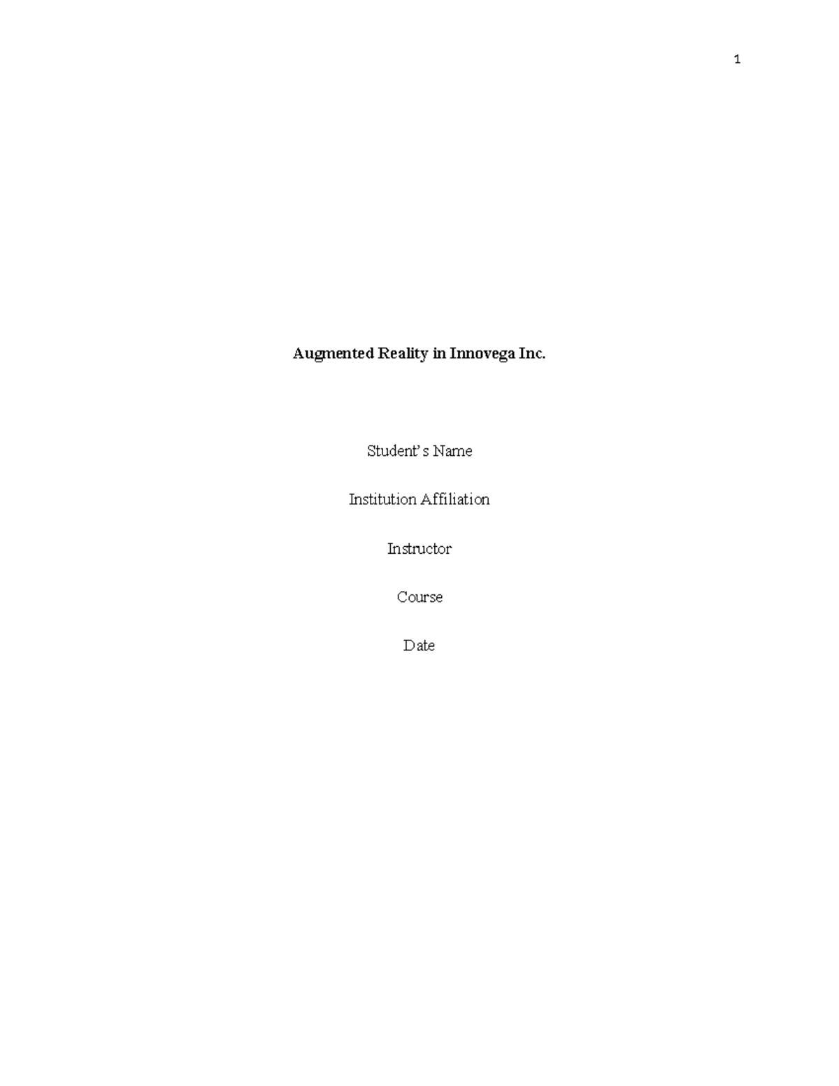 9149406360 summary - 1 Augmented Reality in Innovega Inc. Student’s ...